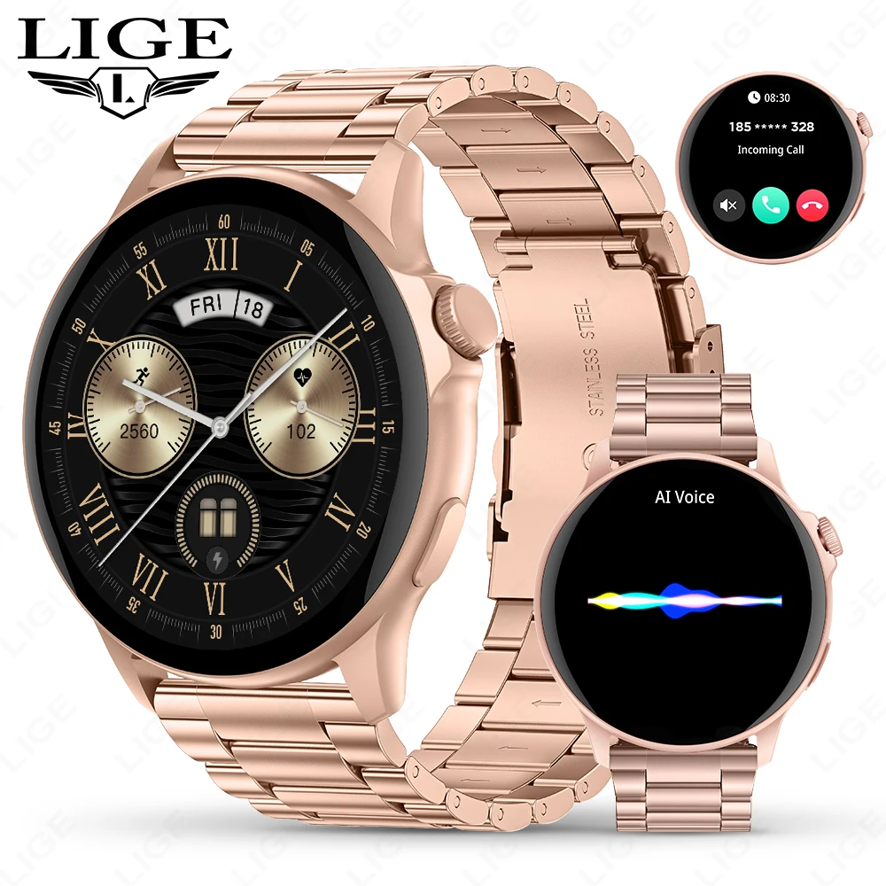 LIGE-Fashion-Smart-Watch-For-Women-Custom-Watch-Face-Women-s-Watches ...