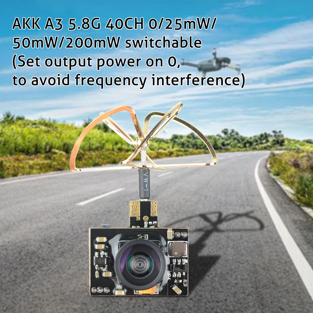 AKK A3/A3-OSD/BS2-OSD Mini 5.8Ghz FPV Transmitter Micro AIO Camera