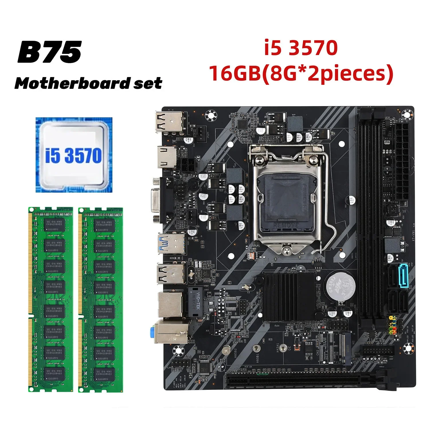 B75-main-board-CPU-set-computer-desktop-home-office-LGA-1155-pins-DDR3 ...