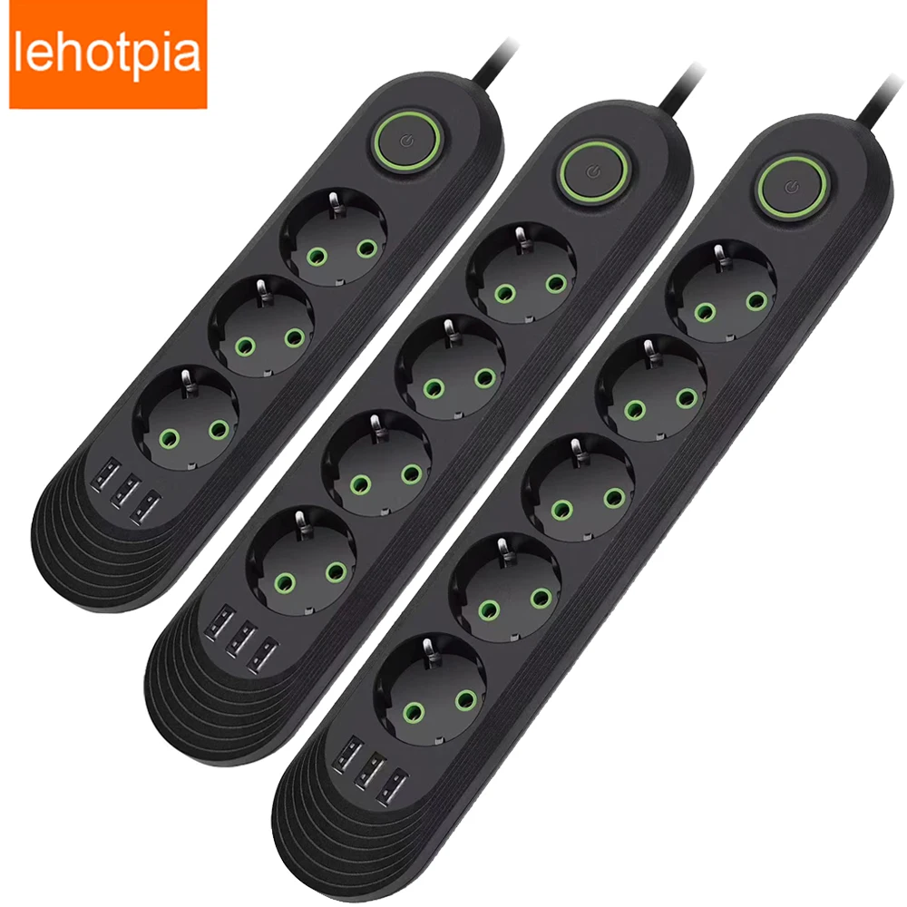 EU Plug Socket Power Strip With USB Extension Cord Multiprise Smart ...