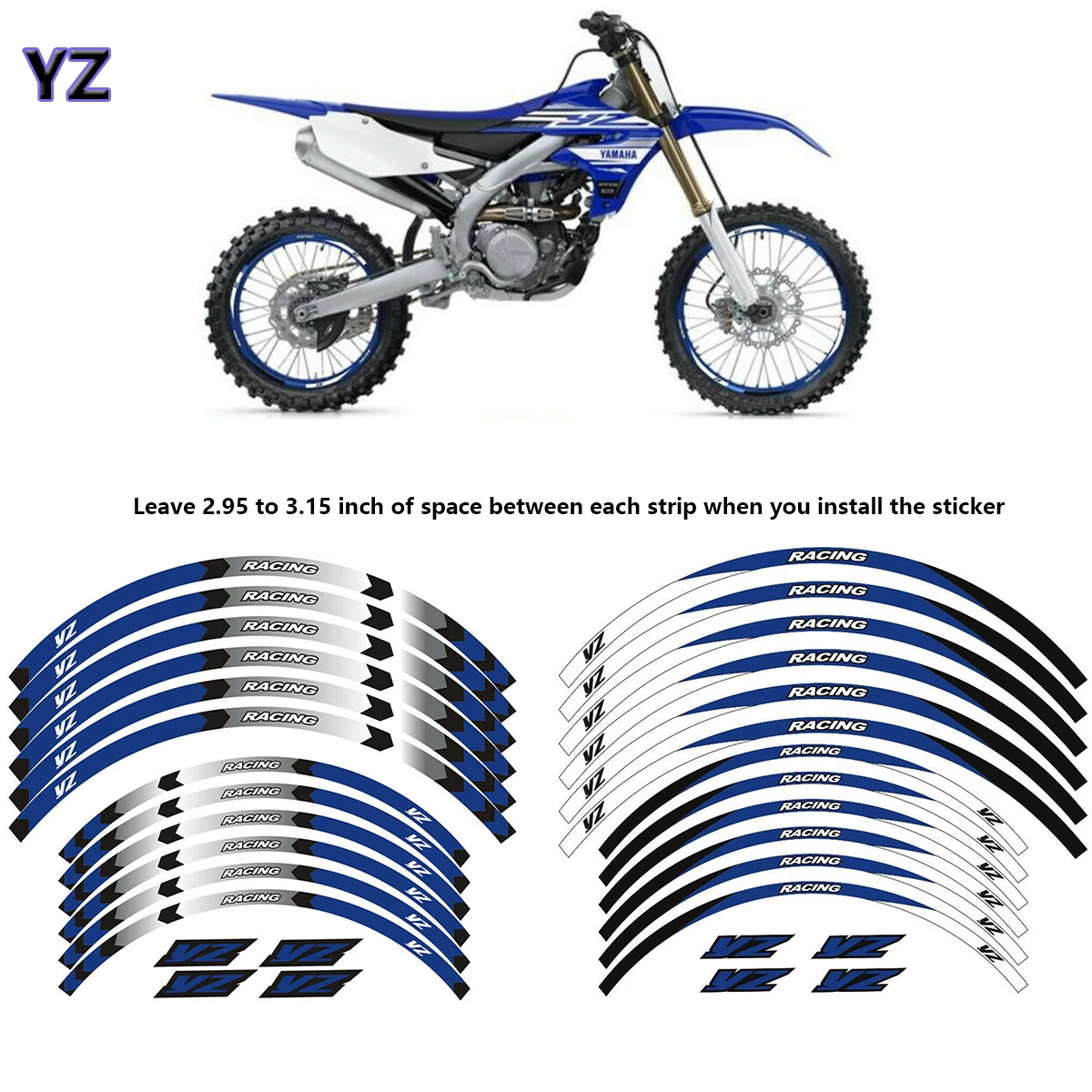 Motorcycle Rim Wheel Stripes Tape Stickers | Motorcycle Stickers Yamaha ...