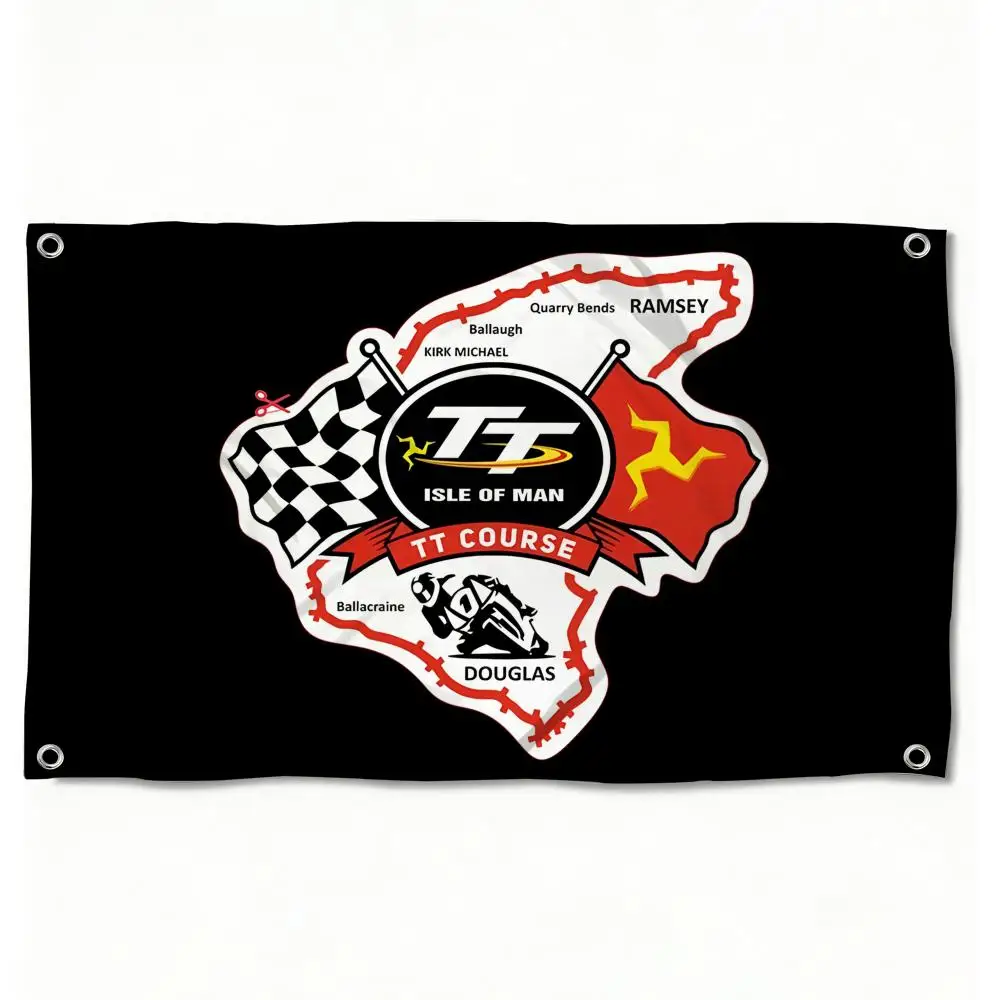 T-TT Isle of Man Motorcycle Flags Custom Wall Hanging Background Art ...