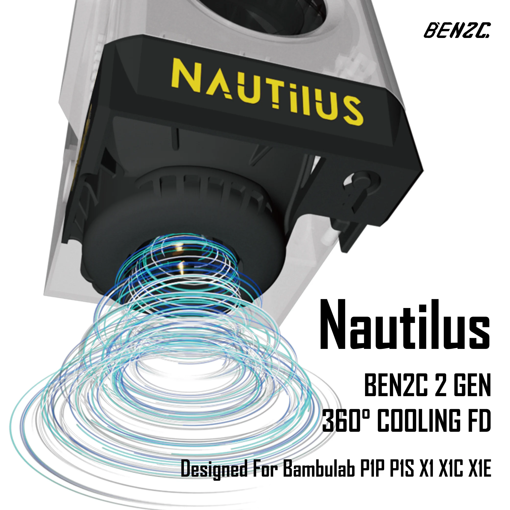 BEN2C-Official-Store-Bambu-Lab-Fan-Duct-360-Flow-Cooling-Customised-for ...