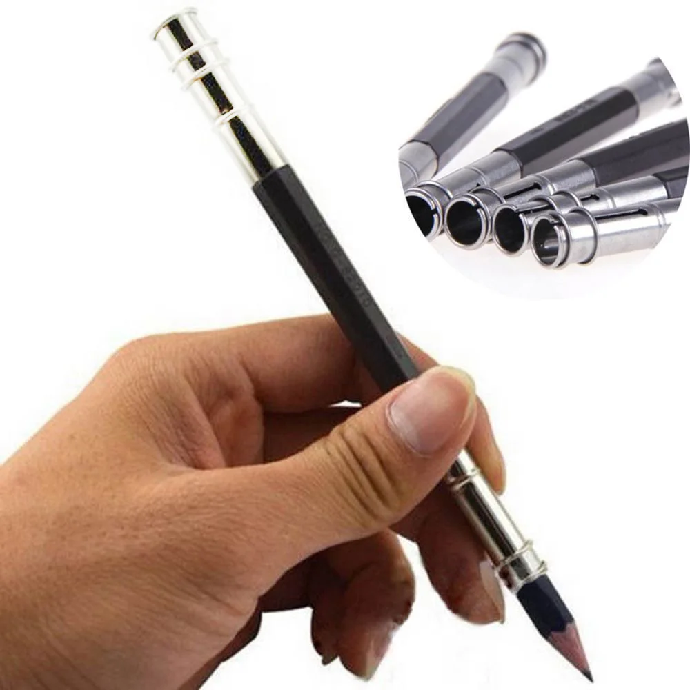 4-PCS-Useful-Metal-Sketch-Writing-Pen-Holder-Dual-Head-Art-Write-Tool ...