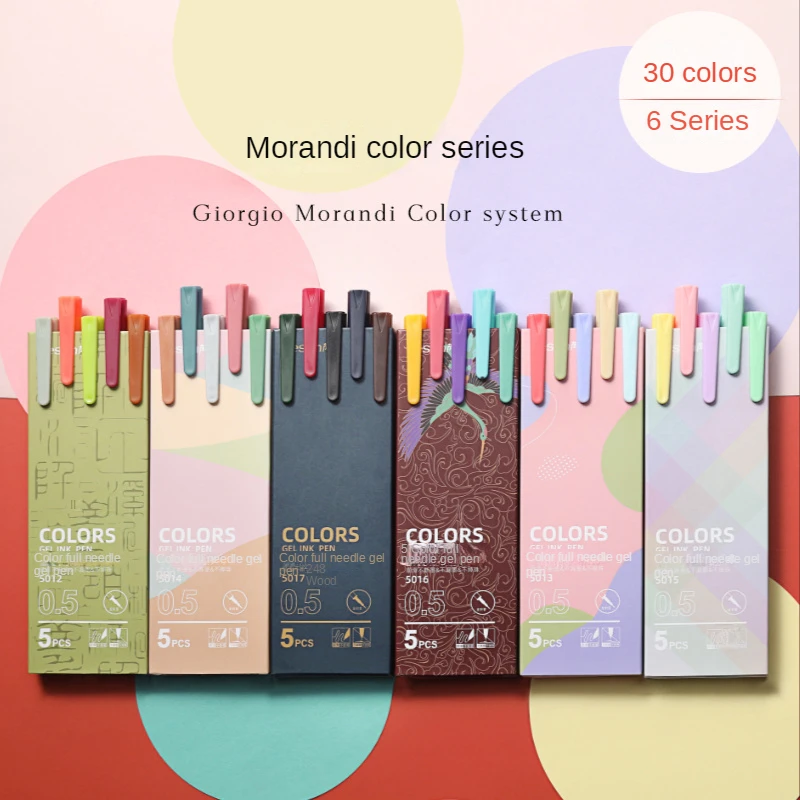 5Pcs-Set-Morandi-Gel-Pen-0-5mm-Refill-Smooth-Ink-Writing-Durable ...