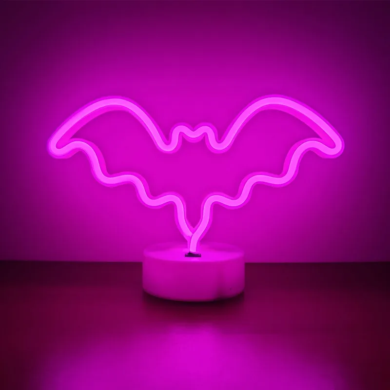Bat-Shaped-Neon-Sign-Light-Colorful-LED-Neon-Lamp-Kids-Room-Base-Night ...