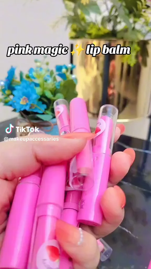 Pink Magic Lip balm Strawberry Lip Color Changing lipstick for Girls ...