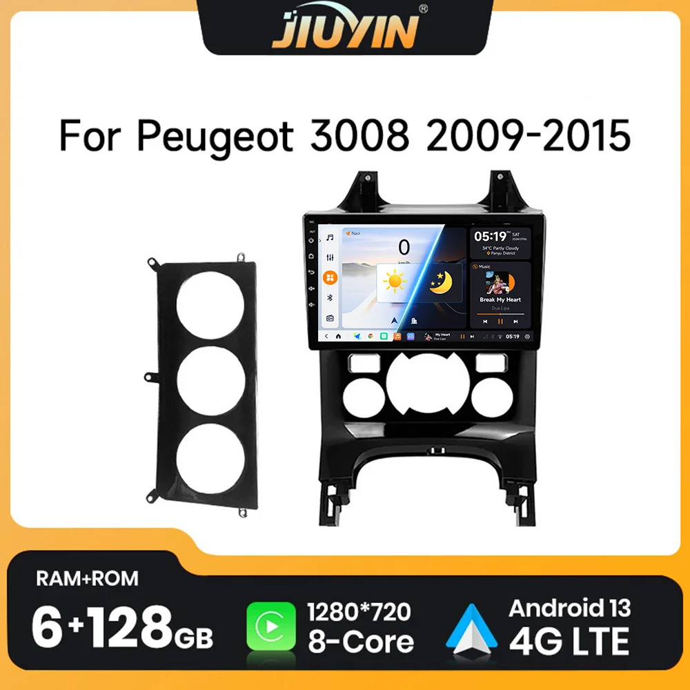 JIUYIN-Android-13-Car-Radio-For-Peugeot-3008-2009-2015-Car-Multimedia ...