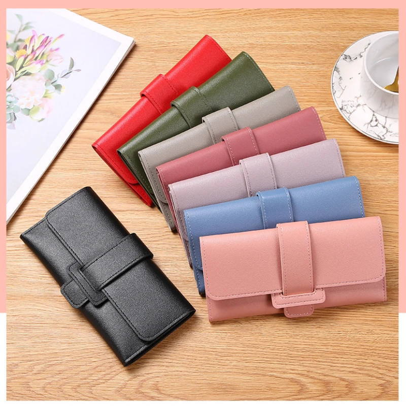 Women-s-Wallet-Female-Long-Tri-fold-Flap-Korean-Version-of-Small-Fresh ...