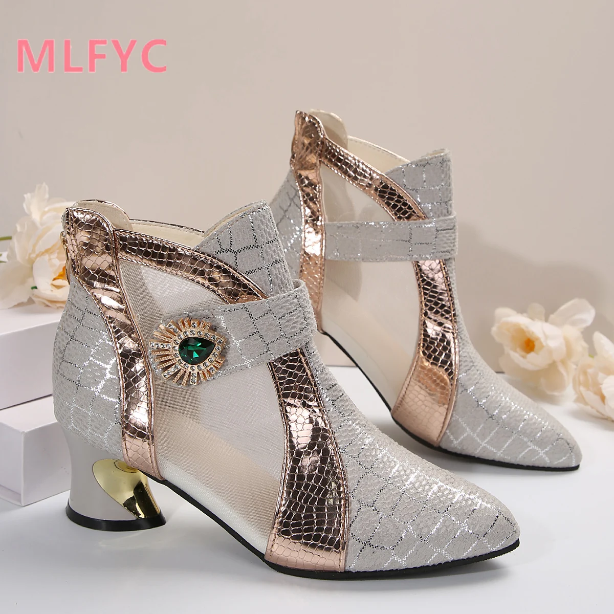 Spring-and-Summer-New-High-Heel-Mesh-Boots-Hollow-Mesh-Sandals-Thick ...