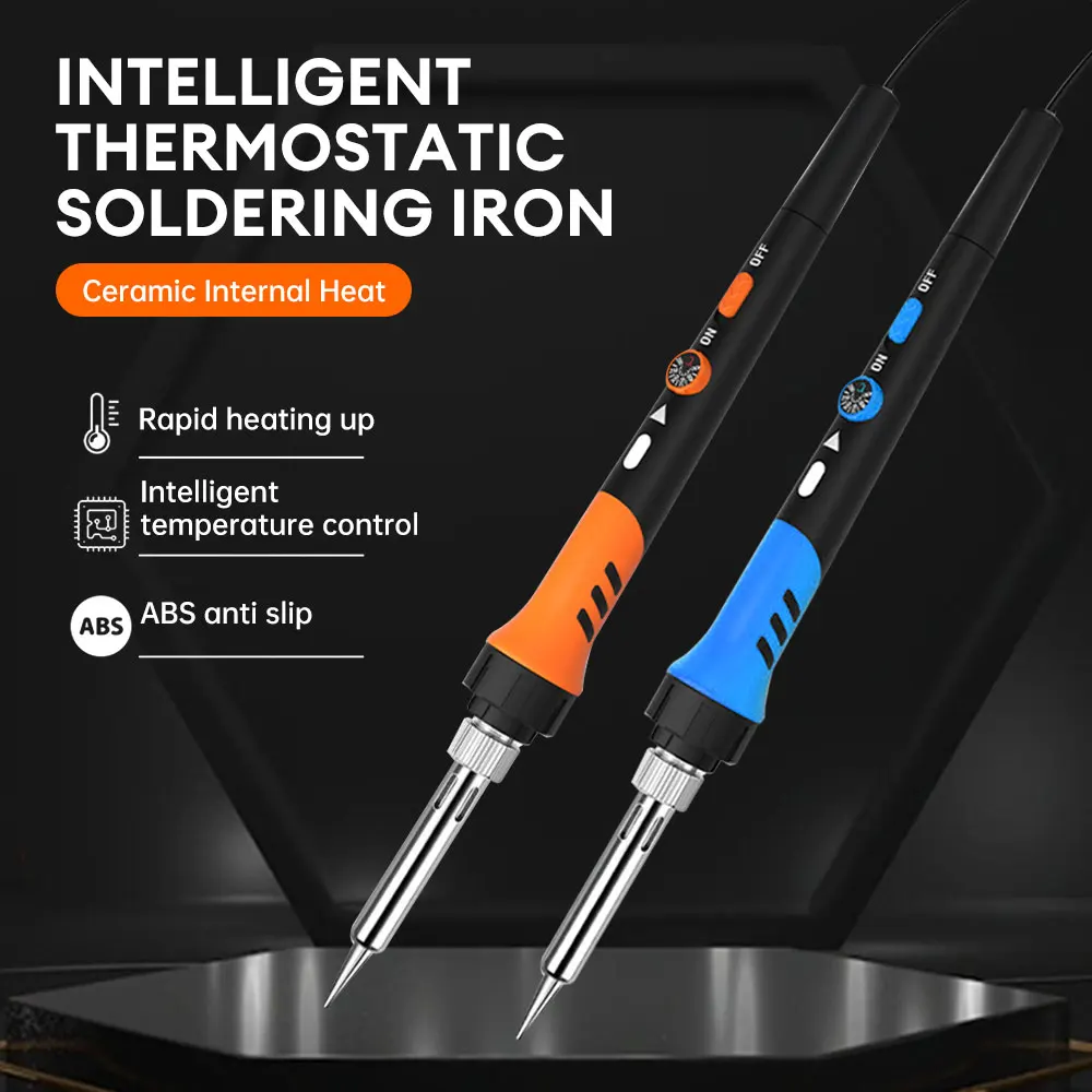 60W Electric Soldering Iron US EU Plug Temperature Adjustment Soldering ...