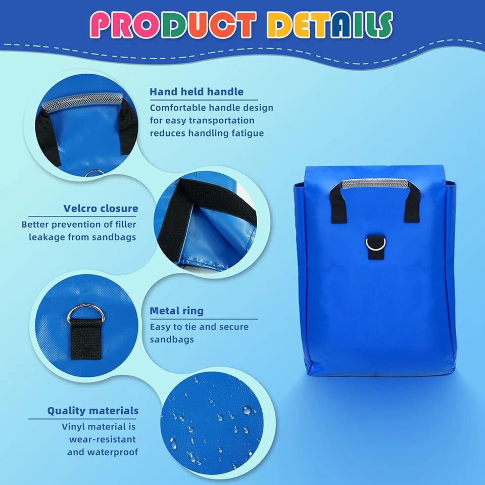 Heavy Duty Vinyl Sandbag Anchors 18x12x6 Inch 4pcs Vinyl Sandbags For ...