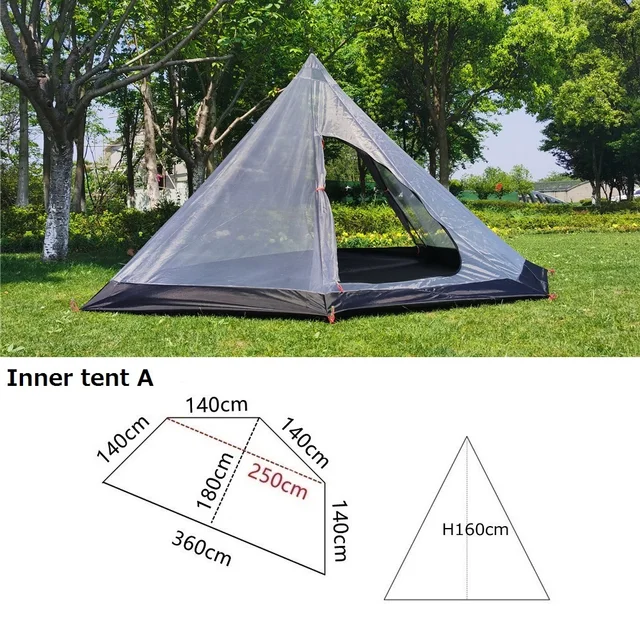 Upgraded 5M Oversized Pyramid Tent With Snow Skirt With Chimney Jacket ...