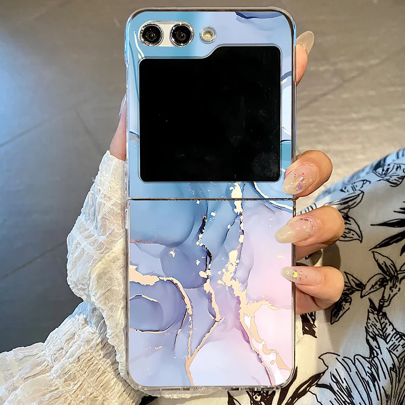 Marble Pattern Transparent Hard Phone Case - Clear Folding Cover for ...