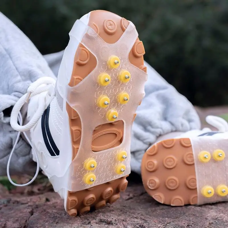 10 Studs Anti-Skid Snow Ice Climbing Shoes Cleats Thermo Plastic ...