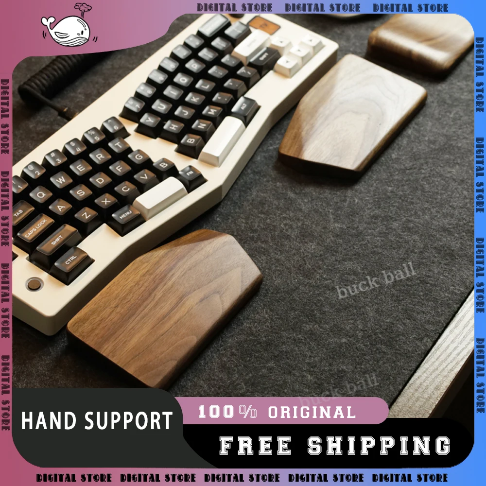 Wspider-Walnut-Wood-Wrist-Rest-Rainy75-Split-Palm-Rest-MousePad-Solid ...