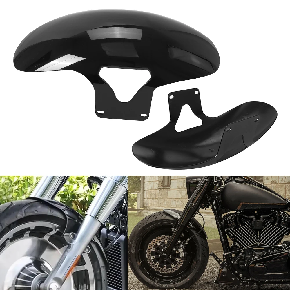 Motorcycle-ABS-Front-Fender-Mudguard-Cover-Gloss-Black-For-Harley ...