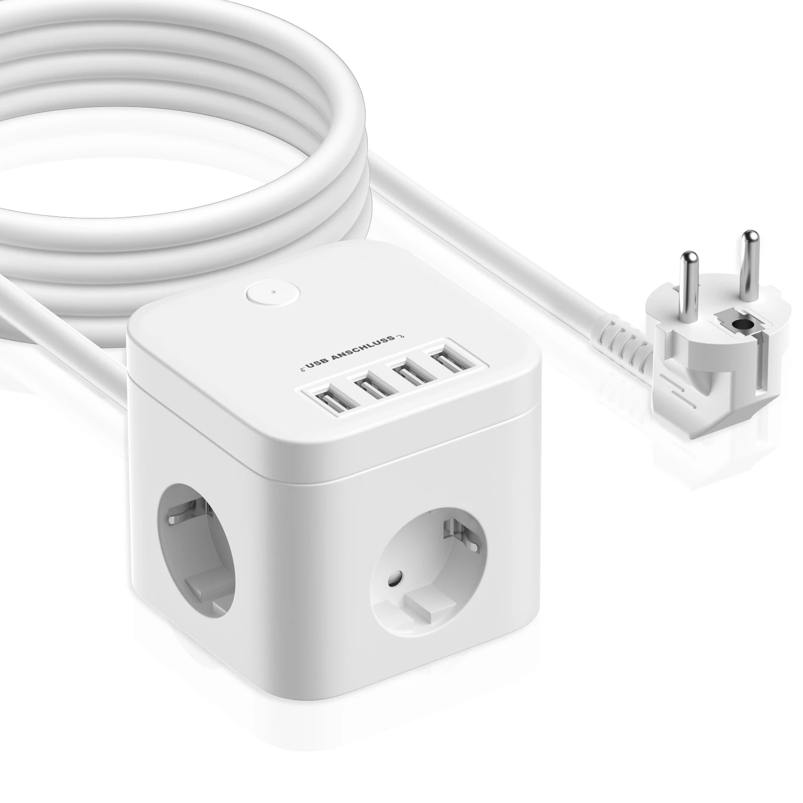 EU-Cube-Extension-Cord-Power-Socket-Multi-Outlet-Power-Strip-with-3-AC ...