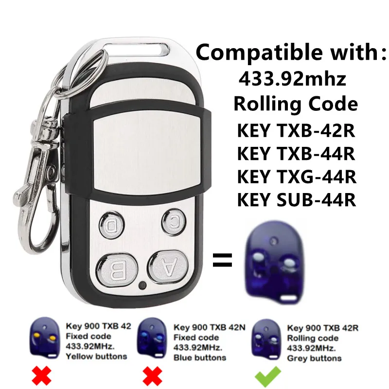 Garage-Door-Remote-Control-For-KEY-TXB-42R-TXB-44R-TXG-44R-SUB-44R-Gate ...