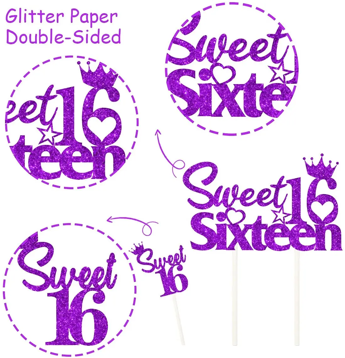 Purple Sweet Sixteen Cakes