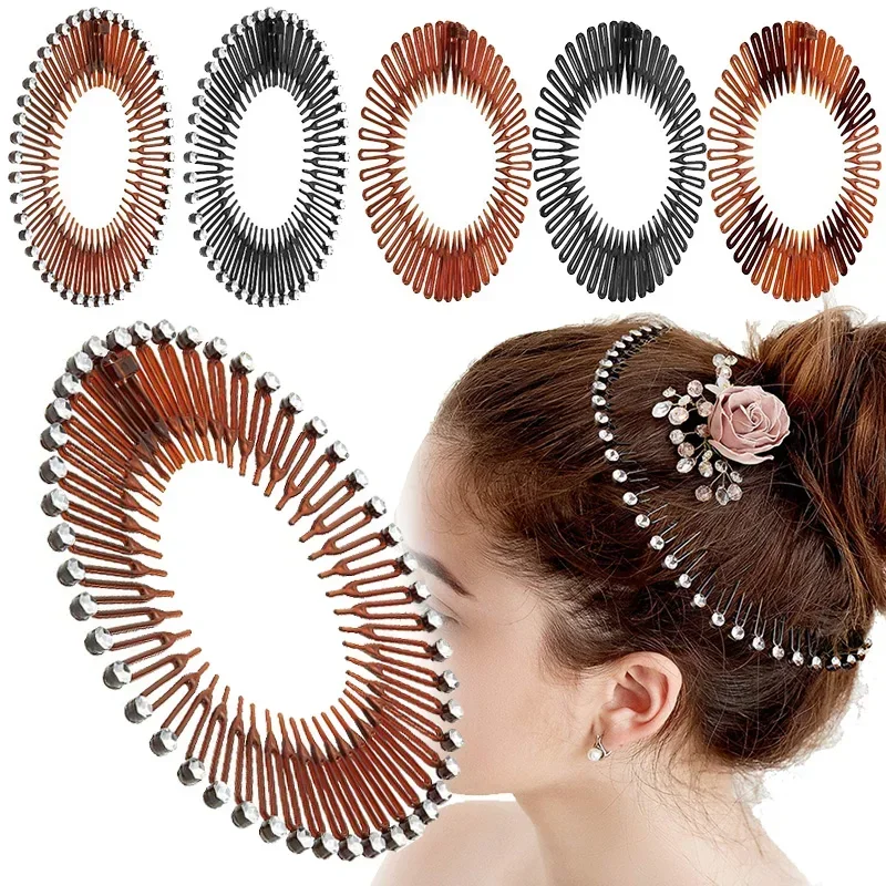 Plastic-Full-Circle-Headbands-Hair-Hoop-Band-Clips-Hairband-Stretch ...
