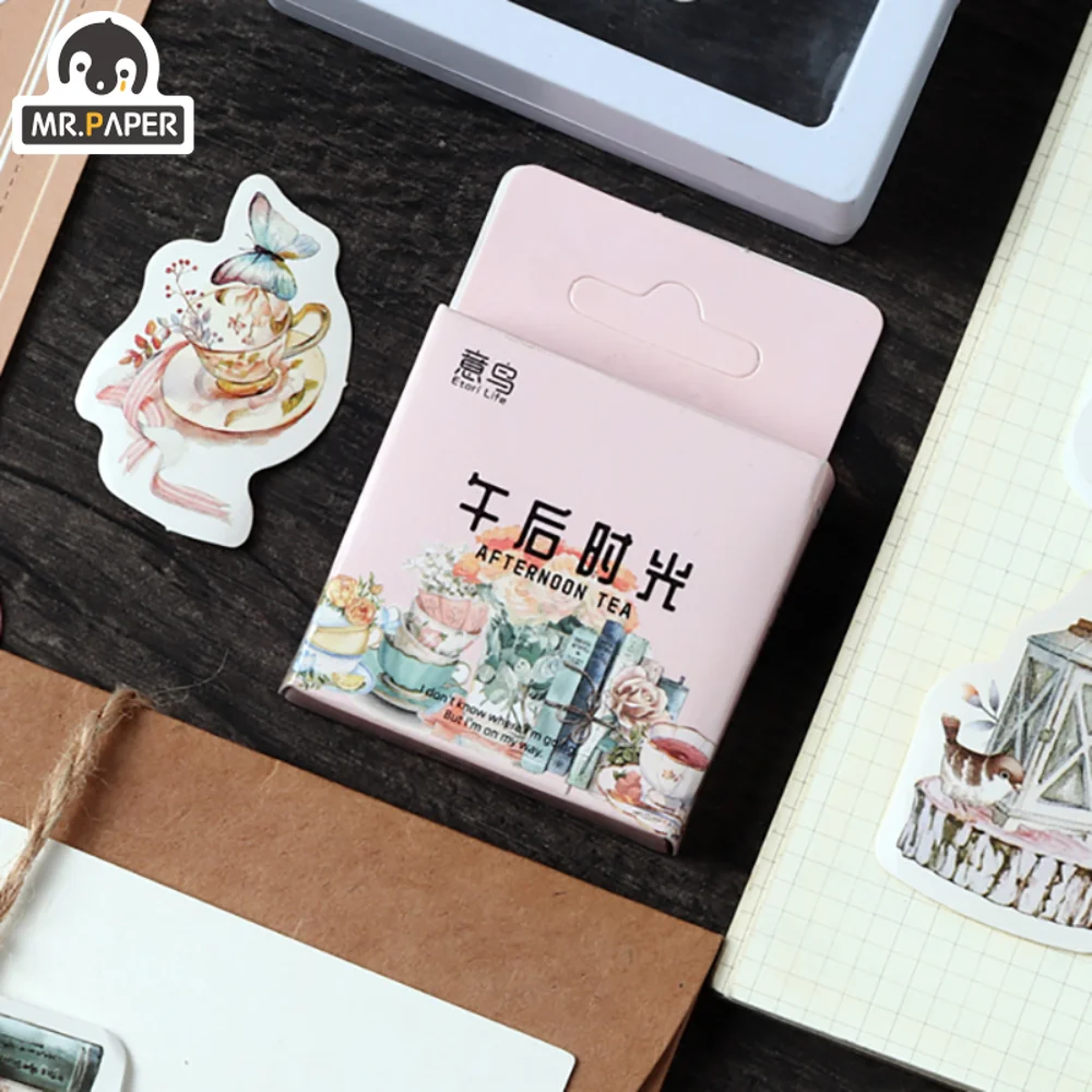 Mr. Paper 1 Style 46pcs/box Vintage Plant Sticker Creative Beauty ...