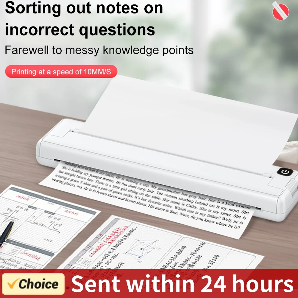 Portable A4 Thermal Printer 1000mAh Wireless Printers Bluetooth ...