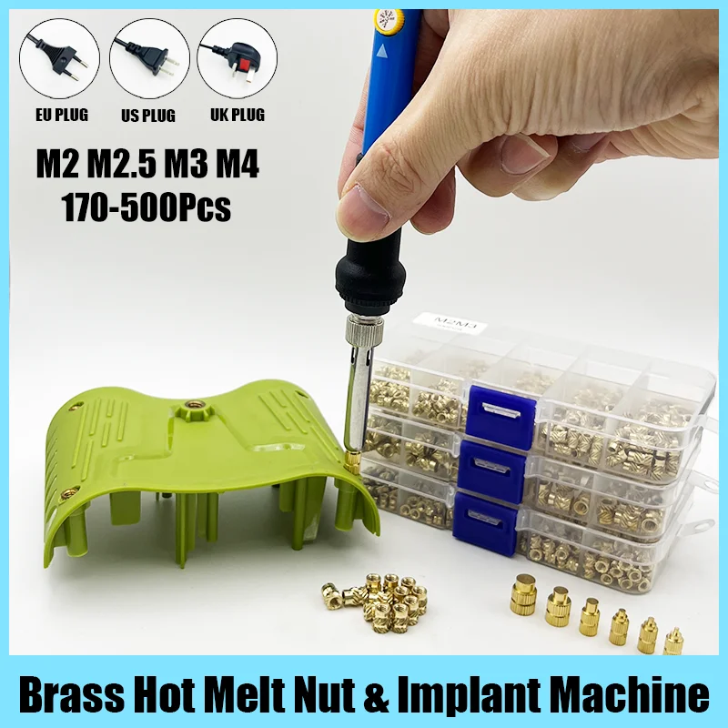 Brass Heat Insert Nut Iron Tip M2 M3 M4 M5 M6 Thread Embedded Kit Heat ...