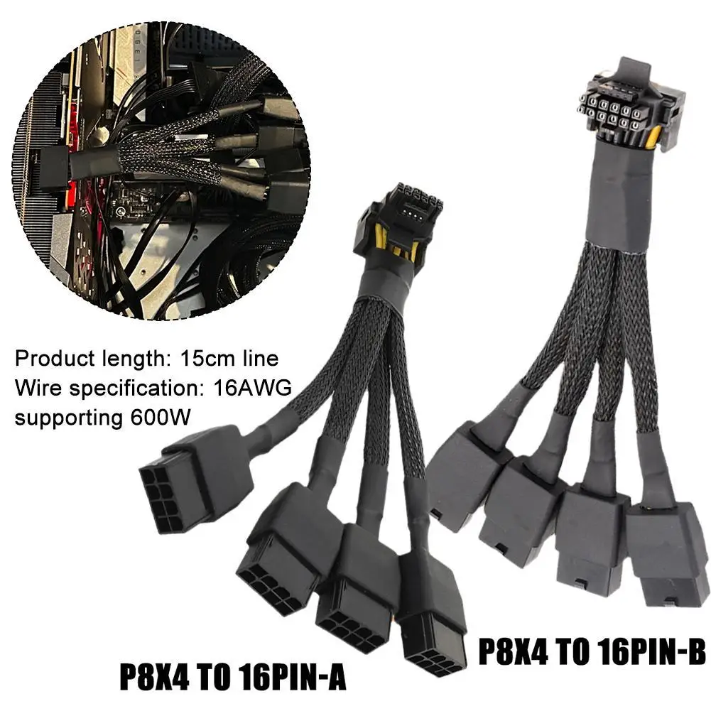 GPU RTX4090 RTX4080 Series 16AWG 4x8pin PCI e a 16Pin PCI e 5,0 12VHPWR ...