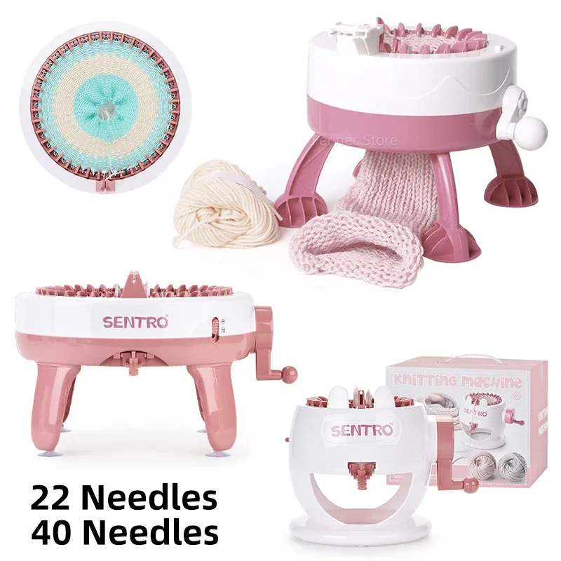 22-40-Needle-Hand-Knitting-Machine-Cylinder-Wool-Loom-DIY-Scarf-Sweater ...