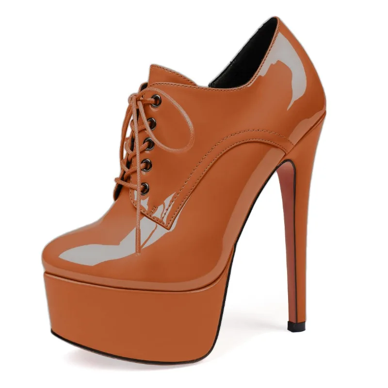 2025 Women's High Heel Platform Pumps, Front Lace-Up & Side Zipper ...