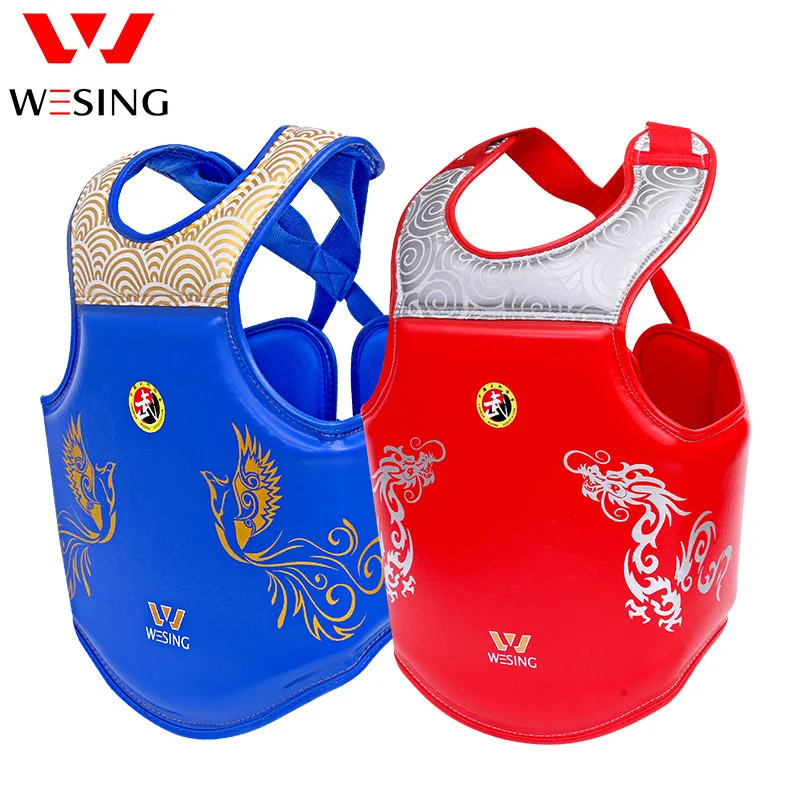 Wesing Wushu Sanda Chest Guard Microfiber PU Leather Sanshou Chest ...