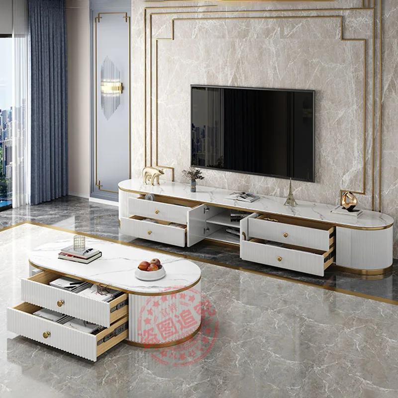 Luxury-Metal-Design-Tv-Stand-Simple-Drawer-White-Universal-Large-Living ...