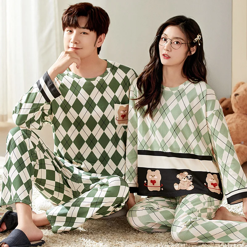 Autumn-Winter-Couple-Pyjamas-Cotton-Pj-Pajamas-Set-Women-Cartoon ...