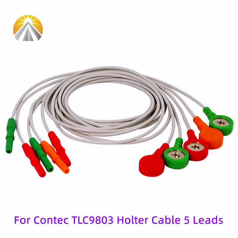 Holter Cable 5 Leads For Contec TLC9803 3 Channel 24 Hours Holter ...