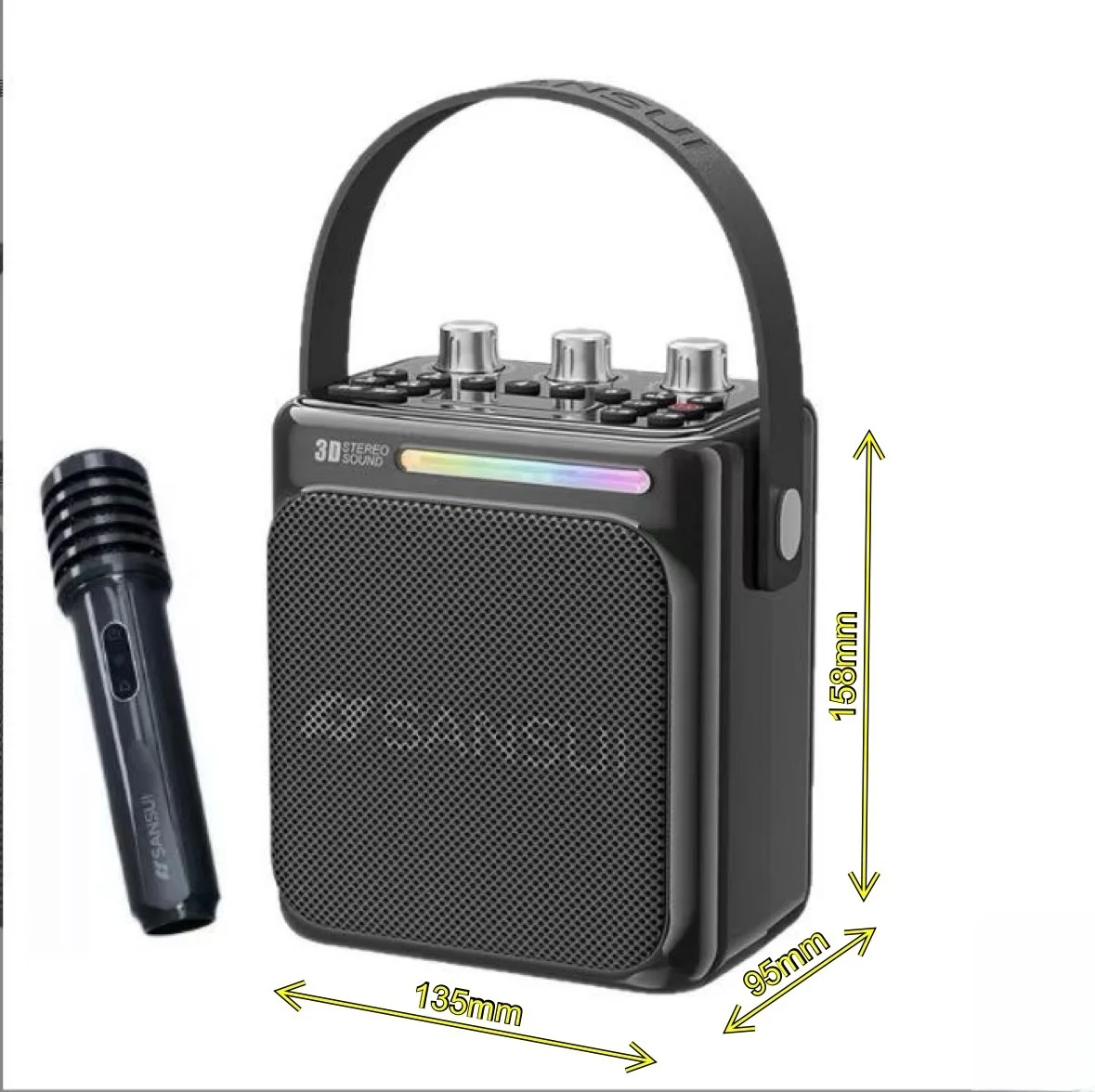 SANSUI Portable High Power Wireless Microphone T80 60W Bluetooth ...