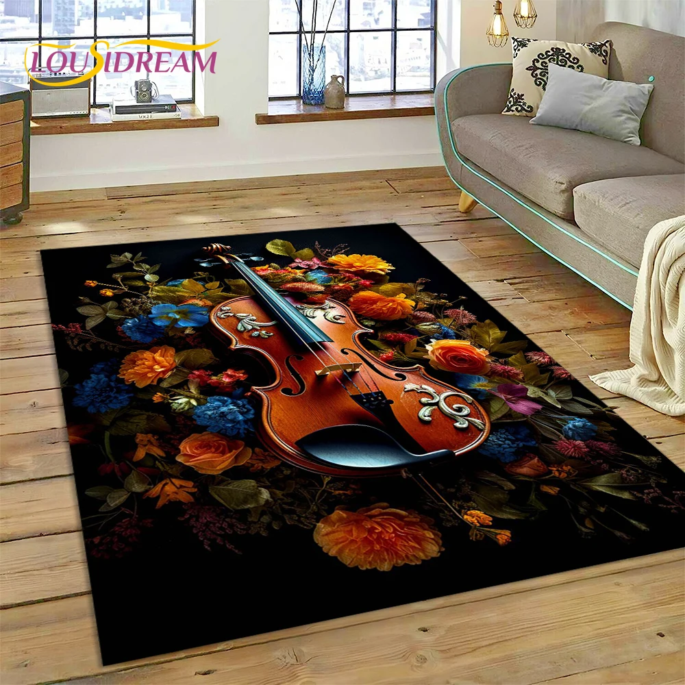 Dream-Violin-Cello-Music-Instrument-Carpet-Rug-for-Home-Living-Room ...