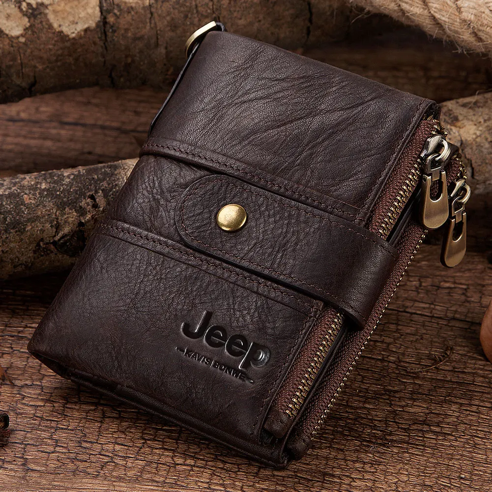 Men-Wallet-with-Anti-thef-Chain-Genuine-Leather-Bifold-Zipper-Coin ...