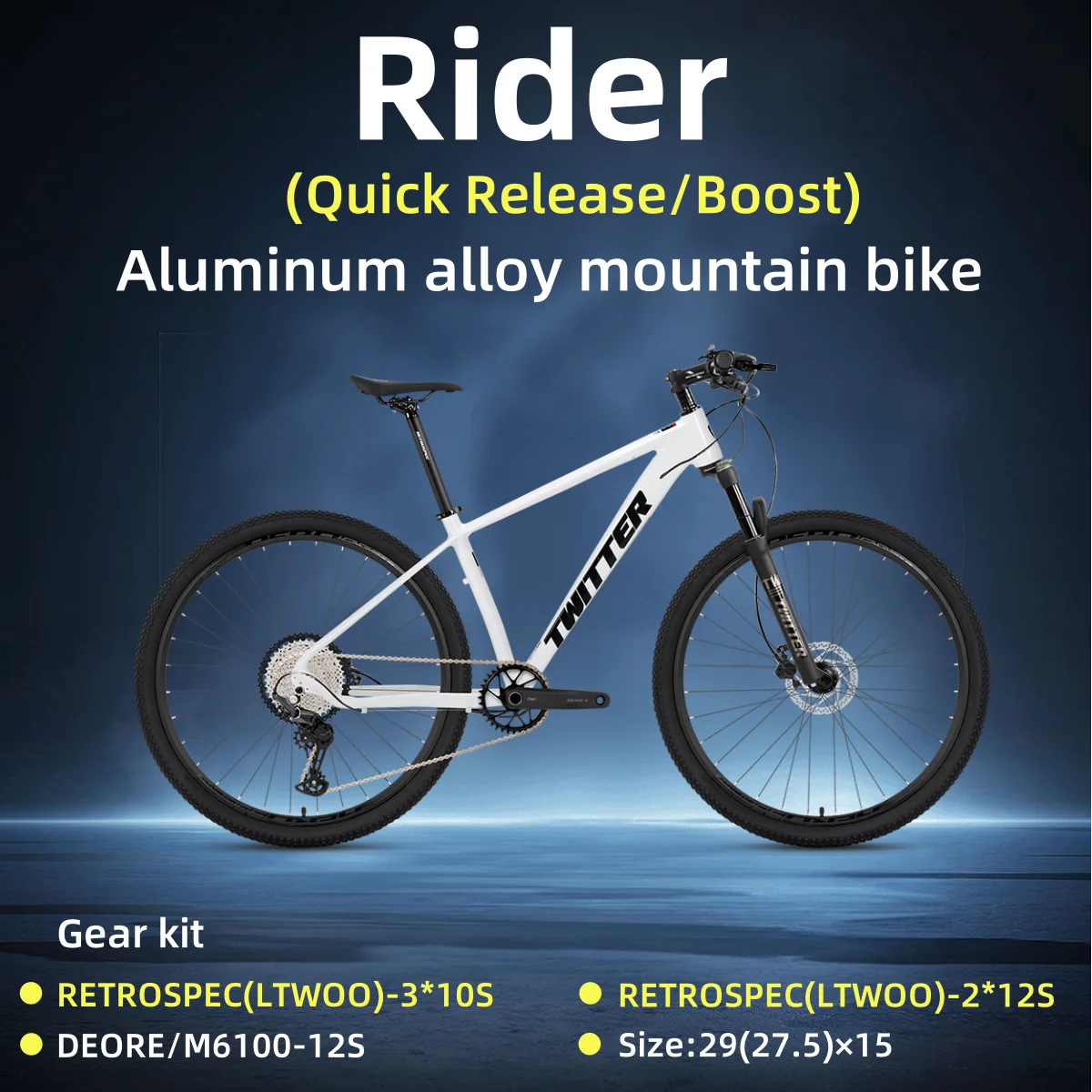 TWITTER Rider Mountain Bike RS24S 30-Speed Off-Road MTB M6100 12S ...