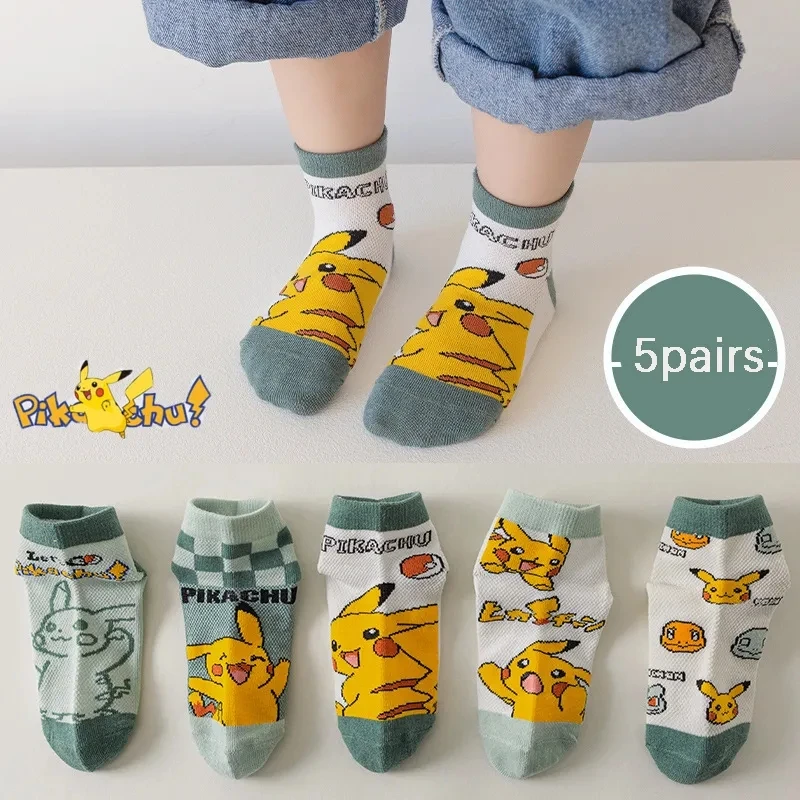 5-Pairs-Anime-Pokemon-Pikachu-Socks-Baby-Boys-Girls-Cotton-Sock-Kawaii ...