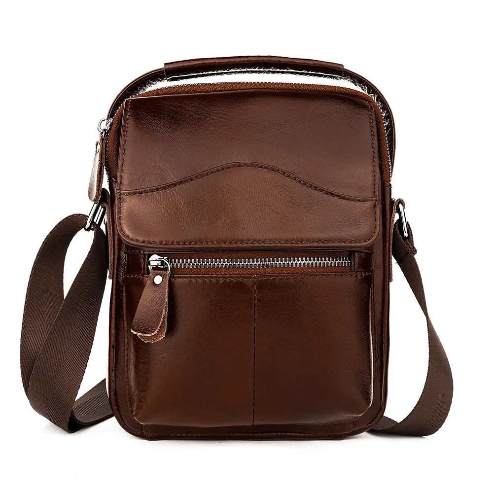Genuine Leathe Men's Shoulder Bag Casual Messenger Bag Cowhide ...