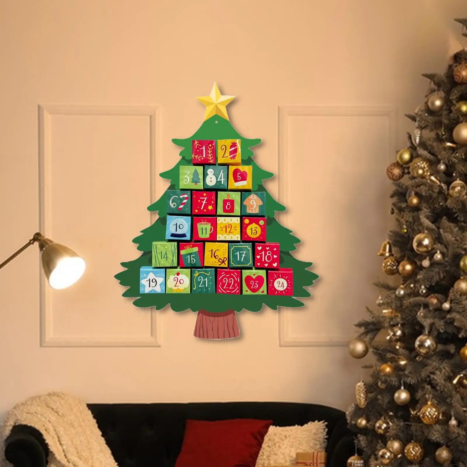 Christmas Tree Advent Calendar Empty to Fill with 24 Pockets Wall ...