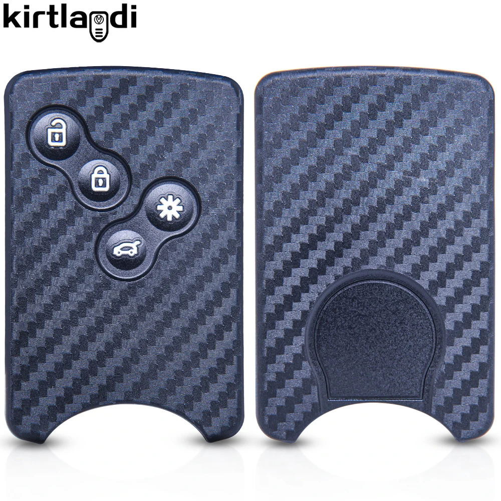 Carbon Fiber Silicone Key Cover Remote Car Key Case For Renault Megane ...