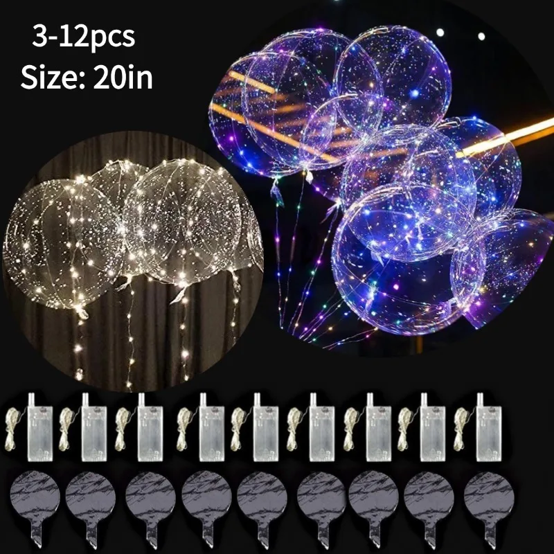 3-12PCS-LED-Light-Up-Balloons-Glow-In-The-Dark-Transparent-Led-Balloons ...
