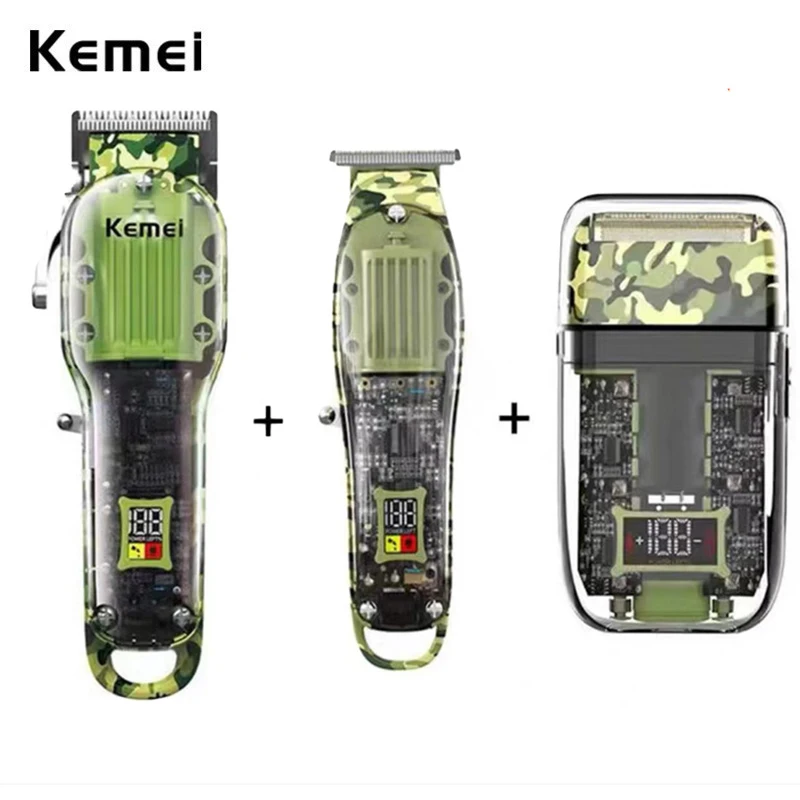 Kemei Professional Hair Clipper Combo 0mm Cordless Trimmer Barber Folie Rasierer Haar Schneiden ...