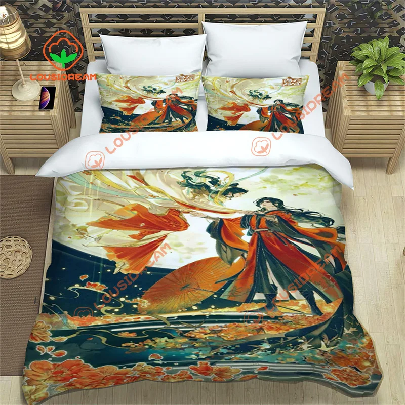 Heaven-official-s-blessing-Bedding-Set-Sheet-pillowcase-Comfortable-Single-Double-Bed-Student ...