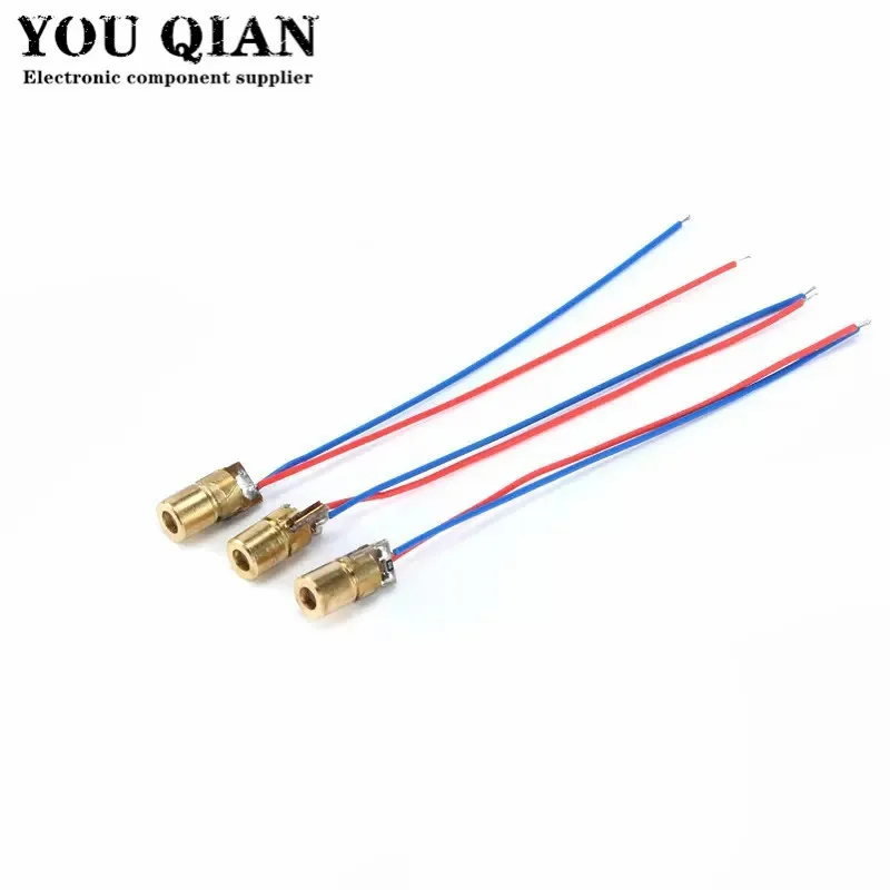 10pcs 650nm 6mm 3V 5mW Laser Dot Diode Module Red Copper Head
