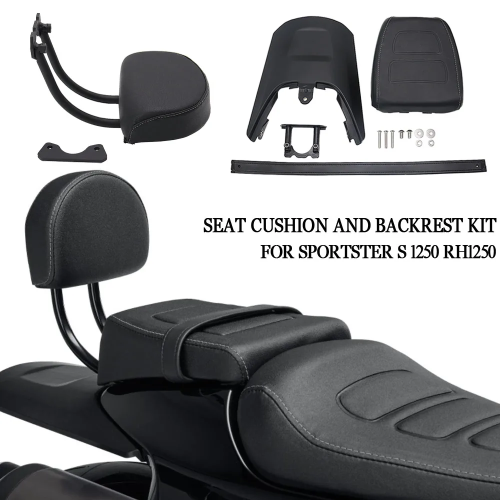 Motorcycle-Driver-Passenger-Pillion-Rear-Back-Seat-Fender-Backrest-Kit ...