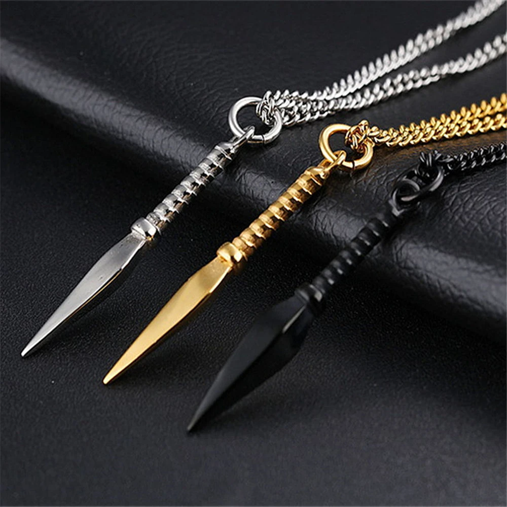 Hip-Hop-Styles-Spearhead-Necklace-For-Men-Punk-Rock-Spear-Point ...