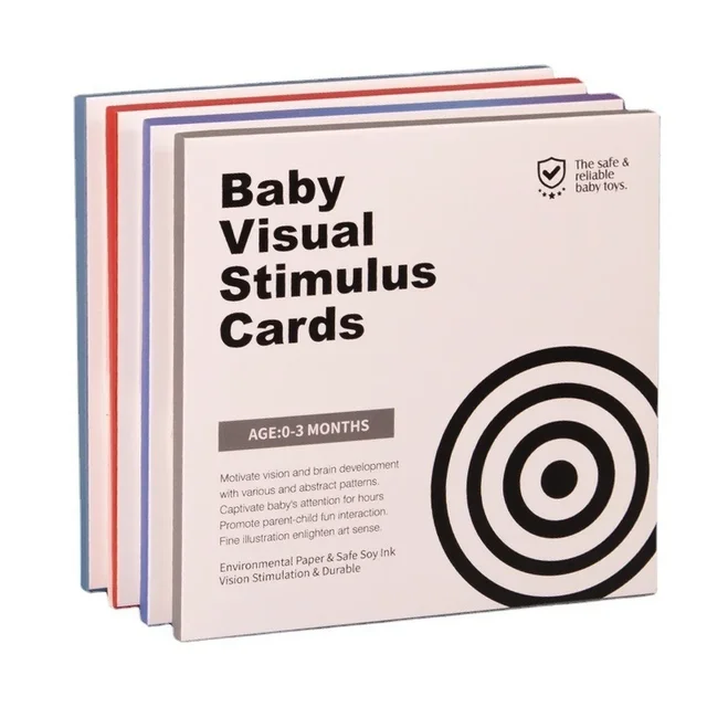 Montessori Baby Visual Stimulation Card Toy Black White Flash Cards ...